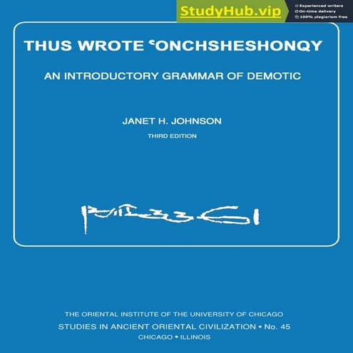 An Introductory Grammar Of Demotic | PDF