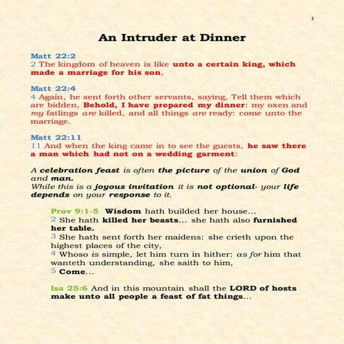 An Intruder at Dinner- Matt 22 | DOCX