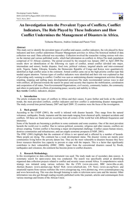 THE SECOND CONGO WAR: Through the Lens of Conflict Resolution Models ...