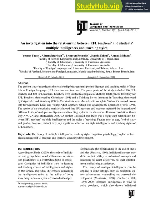 Knowing Your Students | PPT