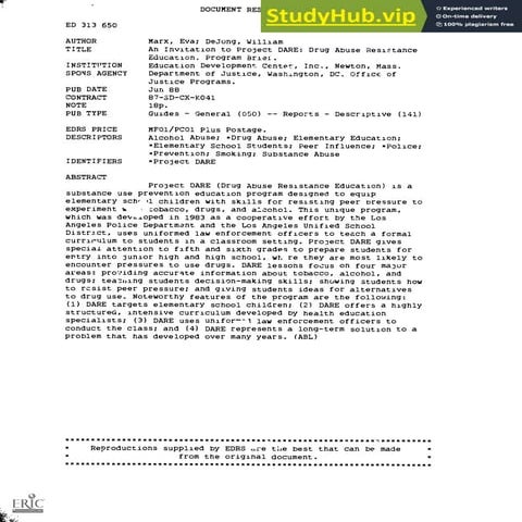 An Invitation To Project DARE Drug Abuse Resistance Education. Program ...