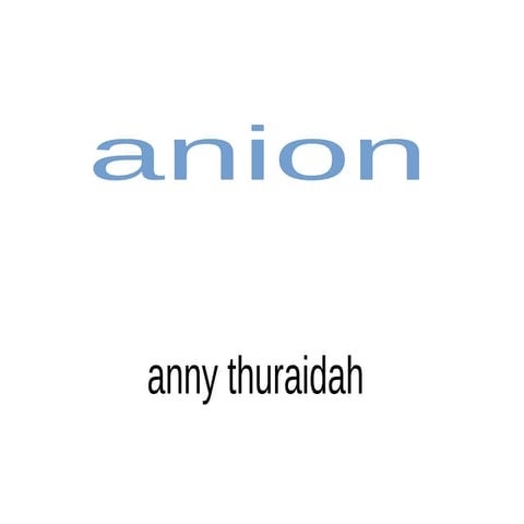 Analisa anion | PPT