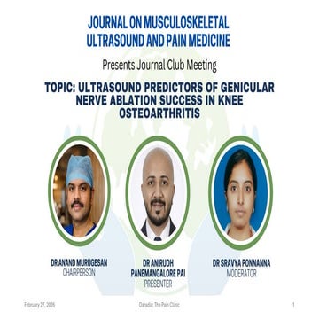 Who Responds to Genicular RFA in Knee OA? Ultrasound Synovial ...