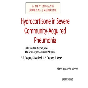 anisha j club.pptx ON TOPIC OF HYDROCORT IN SEVERE COMMUNITY ACQUIRED ...