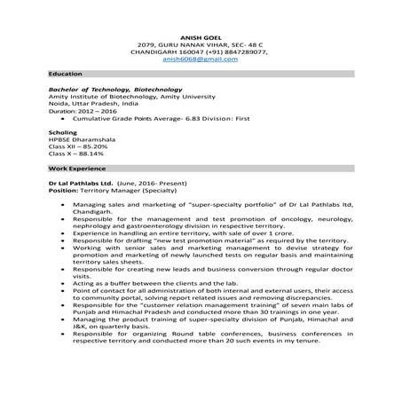 Anish goel resume pmt | PDF