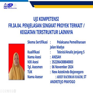 PPT Pemeliharaan Jalan Jenjang 5 untuk presentasi UJI SKK | PPTX