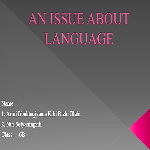 An issue about language | PPTX