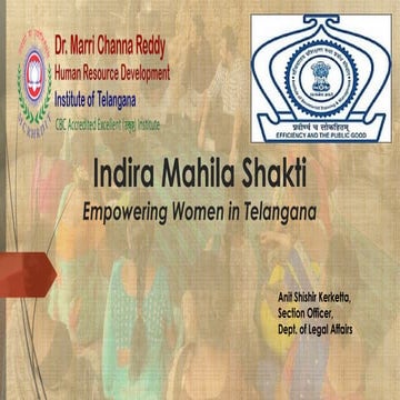 Indira Mahila Scheme Implementation in Telangana | PPTX