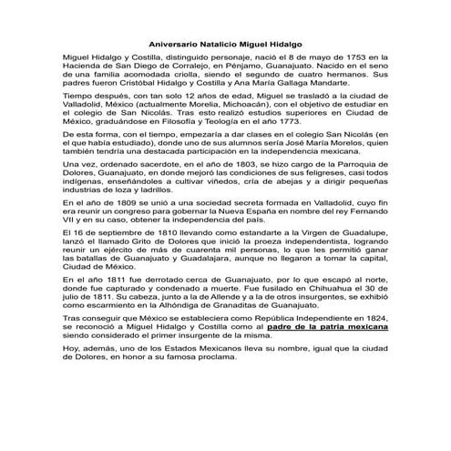 Miguel hidalgo y costilla | PPT