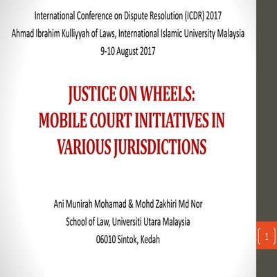 [ICDR2017] Mobile Courts in Various Jurisdictions | PDF