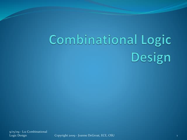 Combinational Logic Circuits Ppt 9338
