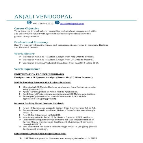 Anjali cv | PDF