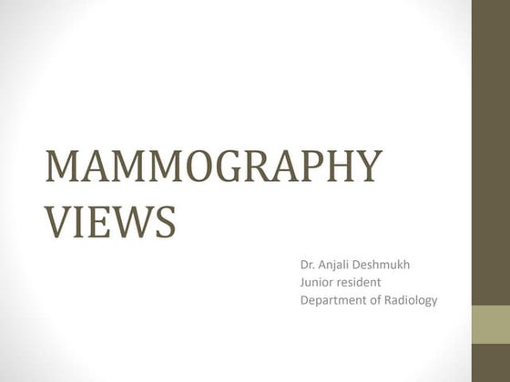 Mammography positioning technique for MLO View | PPTX | Death, Injury ...