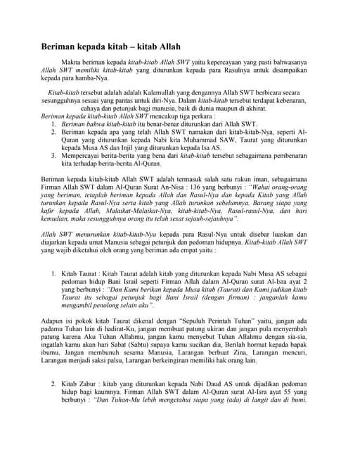 Iman kepada kitab kitab allah | PPTX