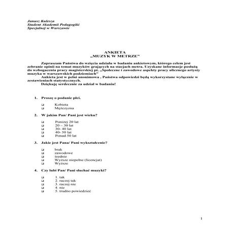 Ankieta magister | PDF