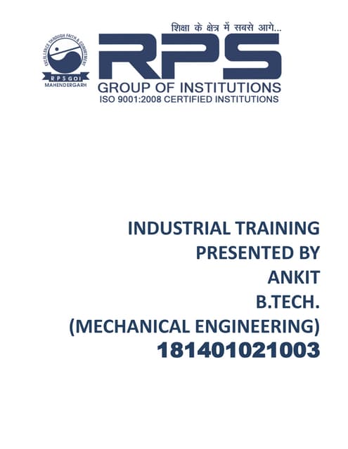 Industrial Exposure Training Project PPT.pptx