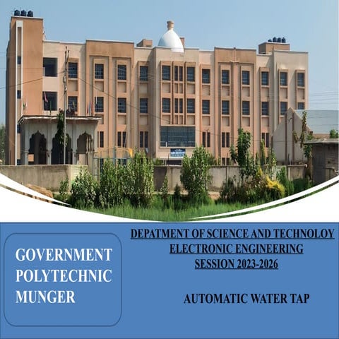 Automatic water tap using Arduino on smart water tap | PPT