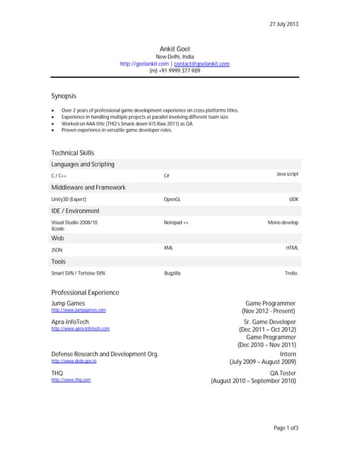 Alan Tennent Resume 2016 | PDF