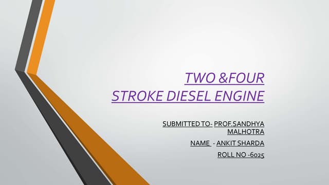 Crosshead & trunk engines | DOC