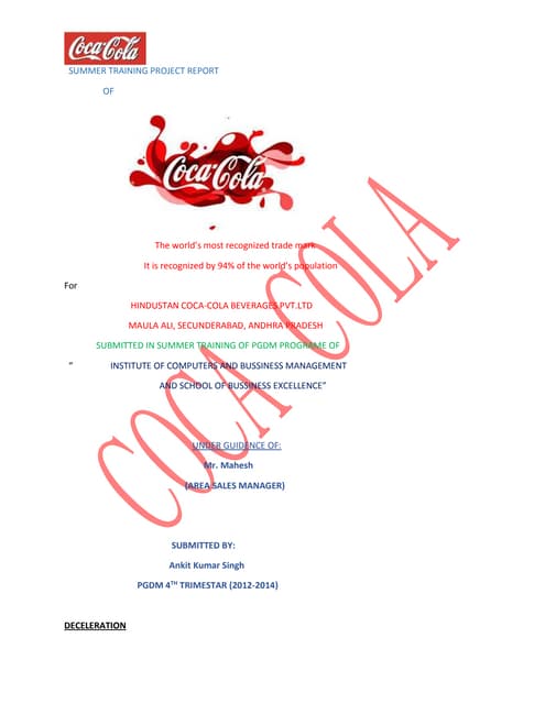 Coca cola-plant-layout | PPT | Food & Drink