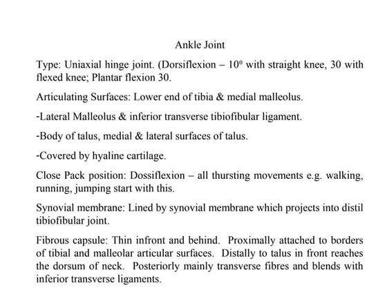 Anatomy of Ankle Joint | PPTX