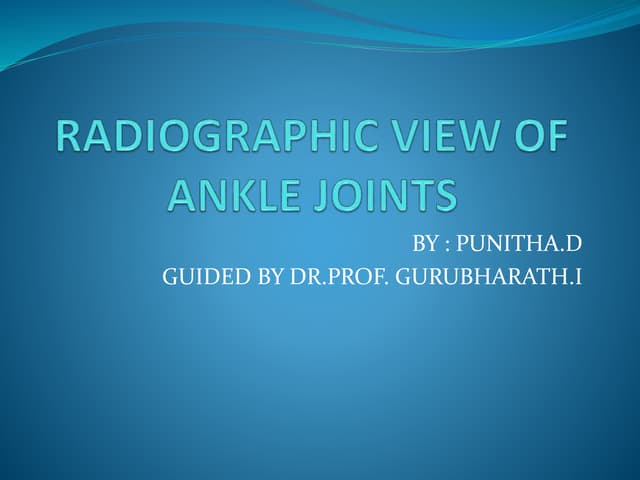 X-RAY views for foot, calcaneum, and ankle joint. | PDF