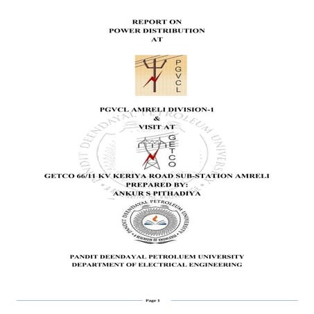 PGVCL TRAINING REPORT | PDF