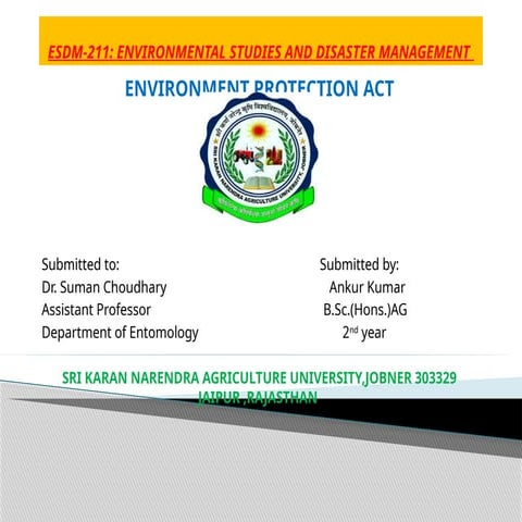 Ankur Kumar ESDM - 211.pptx ppt on environment issues | PPTX