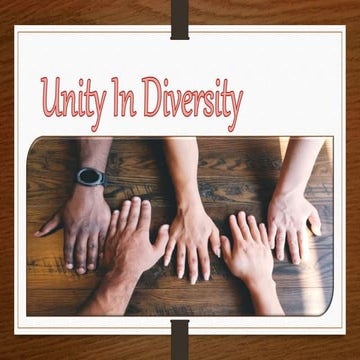 Unity in Diversity | PPTX