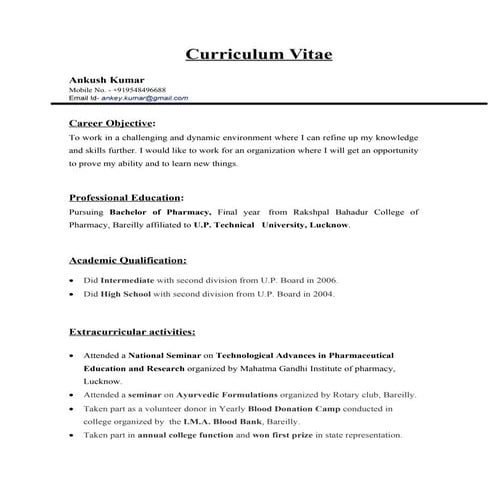 Ankush New Resume97 | DOC