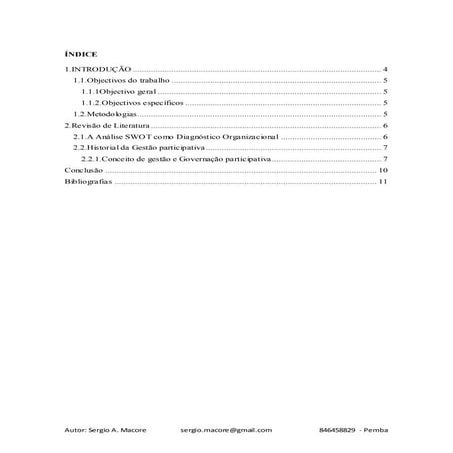 Análise fofa como factor influente da gestão e governação participativa ...