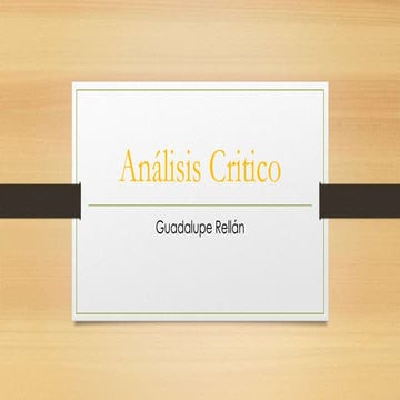 Análisis critico | PPTX