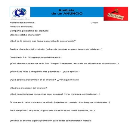 Análisis de un anuncio | PDF