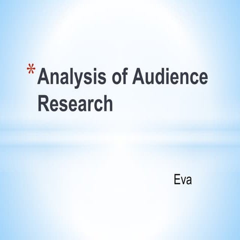 Analysis of audience research(ppt版） | PPT