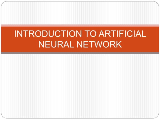 Artifical Neural Network Pptx Computer Networking Computing