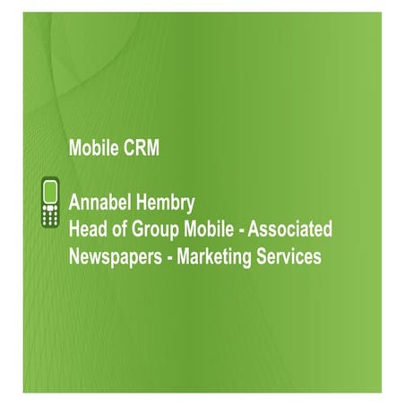 Mobile CRM - Annabel Hembry | PDF