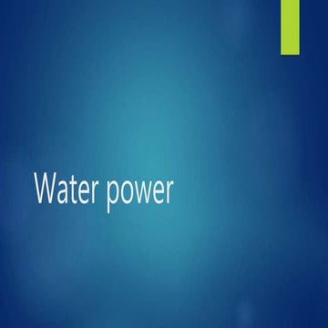 Water energy | PPTX