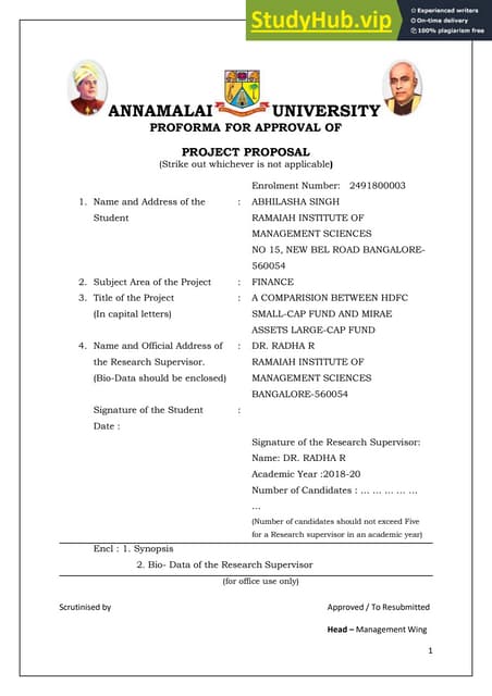 Project Synopsis on LIC and other companies | DOCX