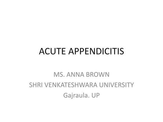 Appendicitis | PPTX