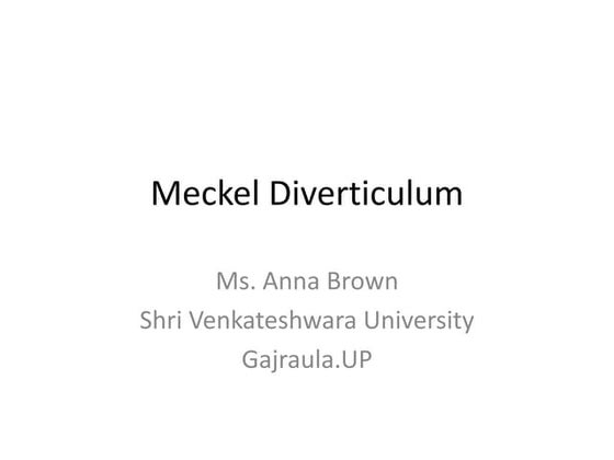 Meckels diverticulum | PPT