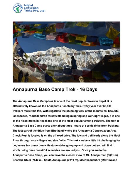 Nepal excursion treks
