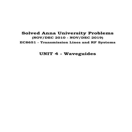 Solved problems in waveguides | PDF