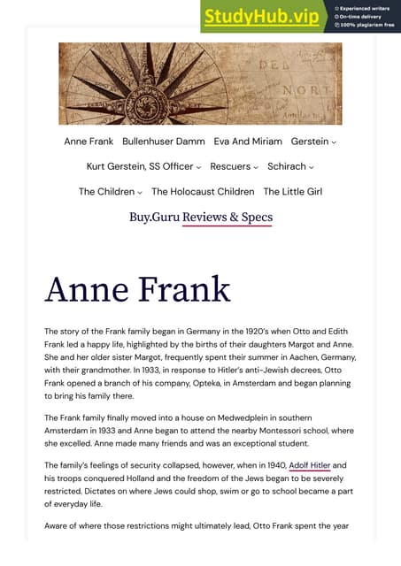 Anne frank-timeline-worksheet | PPT