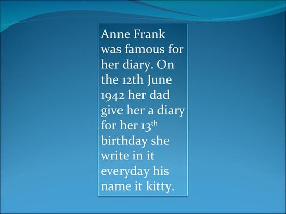 DIARY OF ANNE FRANK INTRODUCTION | PPT