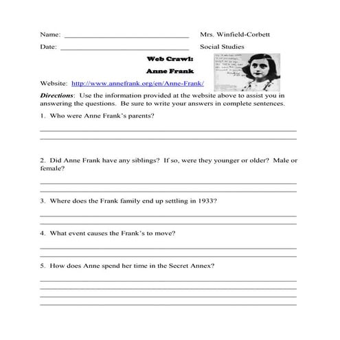 Anne frank web crawl | DOCX