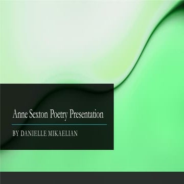 Anne Sexton: the famous American poetess | PPT