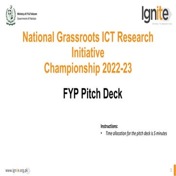 FYP Pitch Deck Template for fyp competitions | PPTX