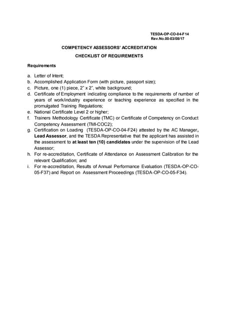Application form for accreditation exam of contractors & consultants me ...