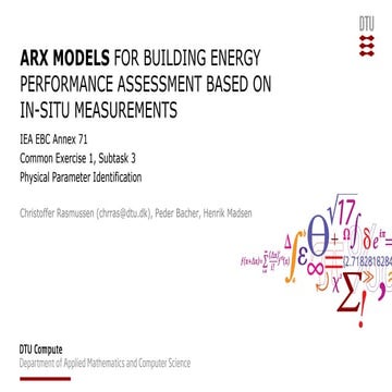 ARX models for Building Energy Performance Assessment Based on In-situ Measurements | PDF