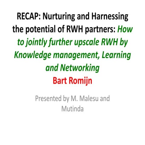 Annex 9 Recap Knowledge, Learning, Networks | PPT